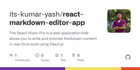Github Its Kumar Yashreact Markdown Editor App The React Mark Pro Is A Web Application That