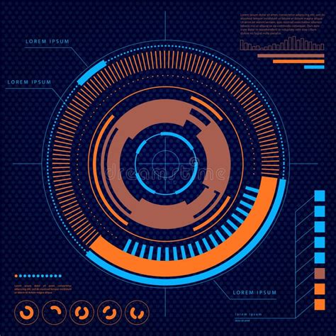 Vector Futuristic User Interface Design Elements Stock Vector Illustration Of Dashboard Blue