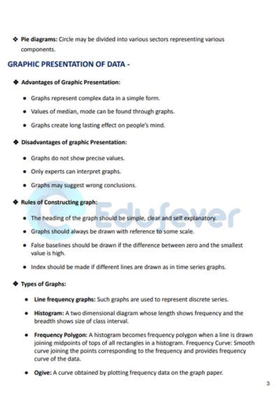 CBSE Class Statistics Presentation Of Data Notes