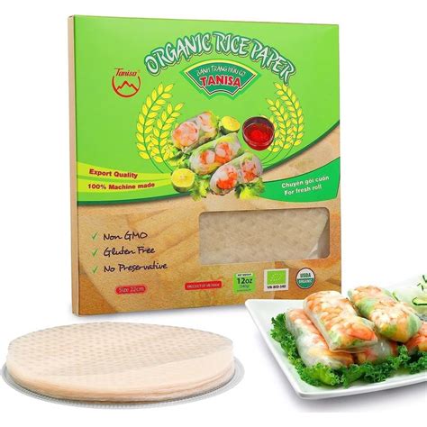 Tanisa Organic Spring Roll Rice Paper Wrapper For Fresh Roll 22cm