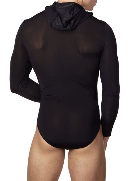 Mens Long Sleeve Bodysuit With Hood Bodysuits And Leotards Body Aware Bodyawareusa