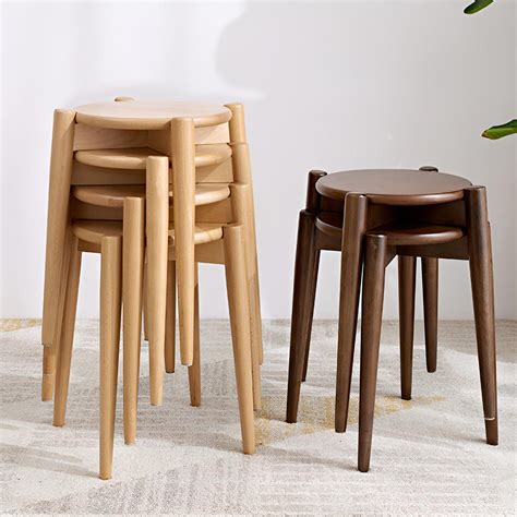 Versatile Stackable Solid Wood Dining Stools Functional And Stylish Seating Savor Cozy