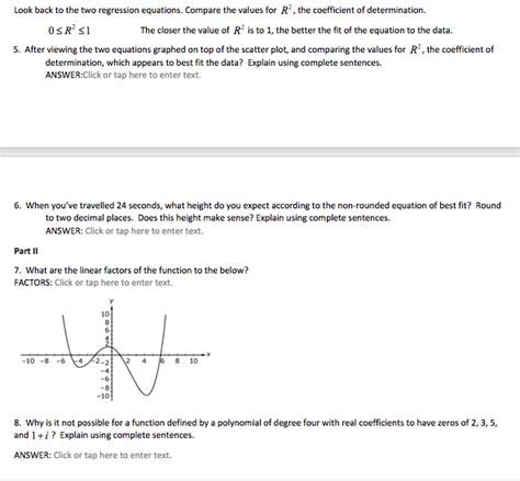 Solved Look Back To The Two Regression Equations Compare