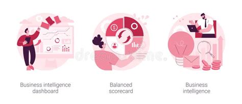 Performance Data Visualization Abstract Concept Vector Illustrations Stock Vector