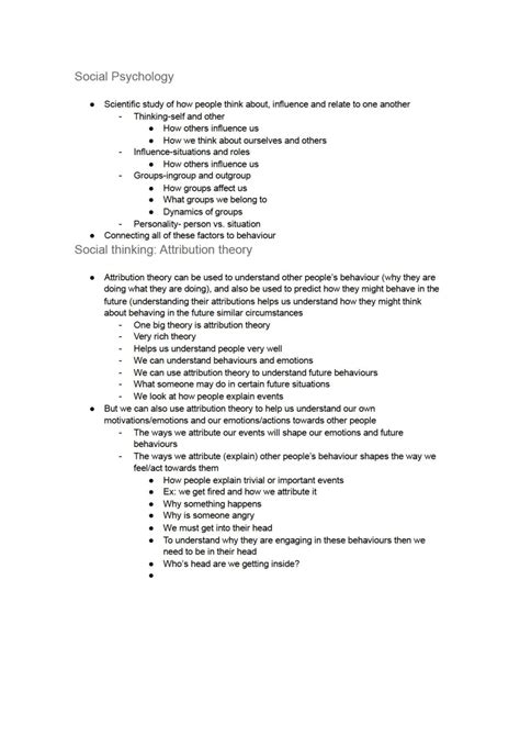 Social Psychology Notes Psyc 1002 Introduction To Psychology Ii