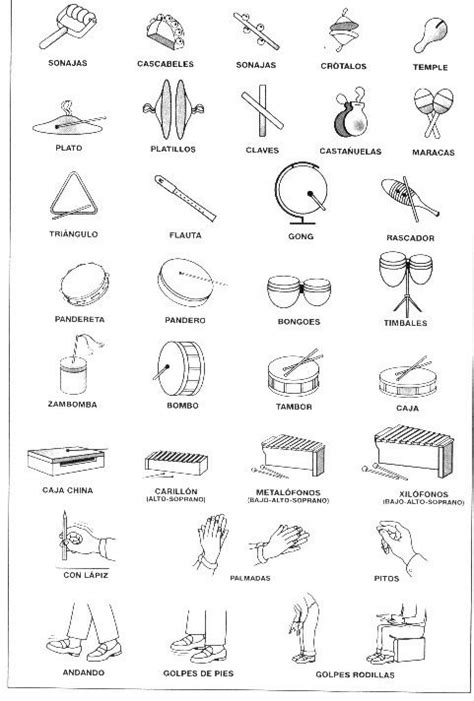 Instrumentos De Percusion Para Colorear Music Activities Music