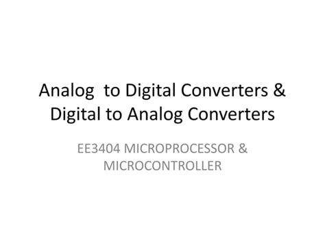 Interfacing Analog To Digital Data Converters Ee3404 Pdf Computer Peripherals Computing