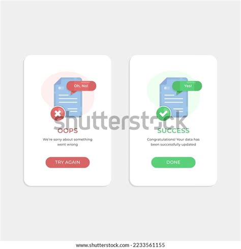 Success Error Message Ui Banner Illustration Stock Vector Royalty Free