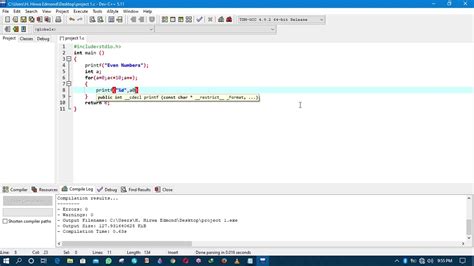 how to display even numbers by using dev c c programming youtube
