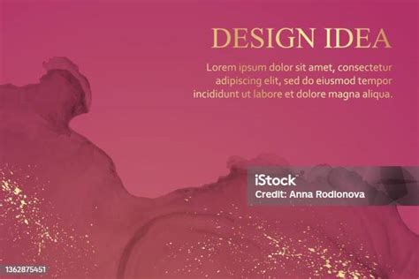 추상적인 분홍색 잉크 웨이브와 황금 빛 깔림 수채화 배경 0명에 대한 스톡 벡터 아트 및 기타 이미지 0명 건강관리와 의술 금 금속 Istock