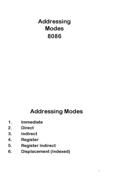 Addressing Modes 8086 Pdf Electronic Engineering Computer Engineering