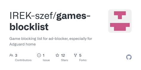 github irek szef games blocklist game blocking list for ad blocker