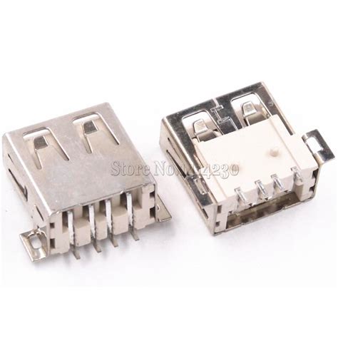 usb a 타입 표준 포트 암 솔더 잭 커넥터 pcb 소켓 usb a 타입 smt 4 핀 10 개 전기 장비 및 소모품