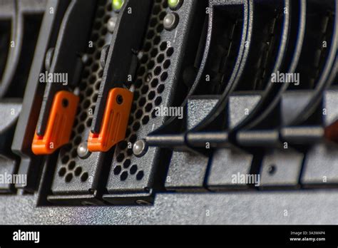 computer server mainframe and harddisk drive raid storage with led in computer server data