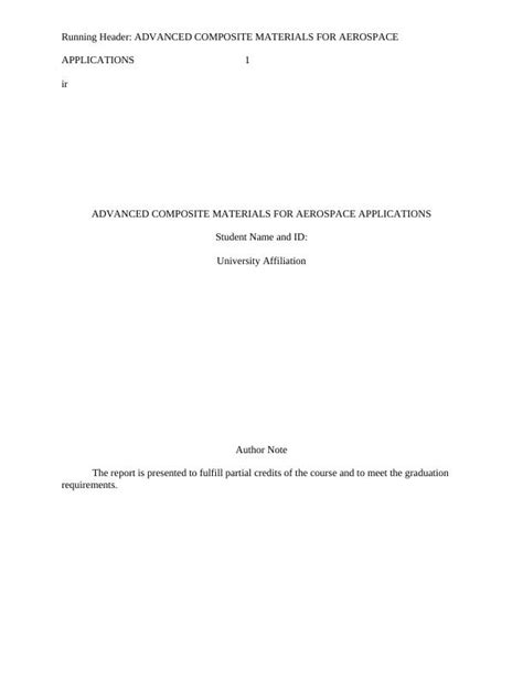 Advanced Composite Materials For Aerospace Applications Desklib