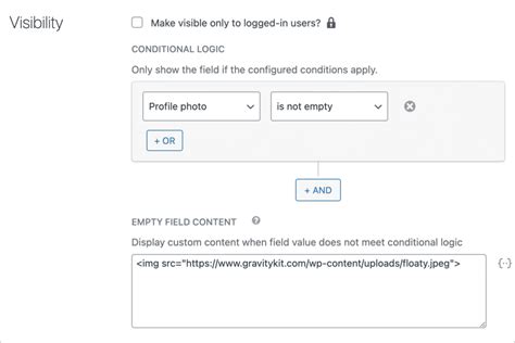 Feature Highlight Field Conditional Logic Gravitykit