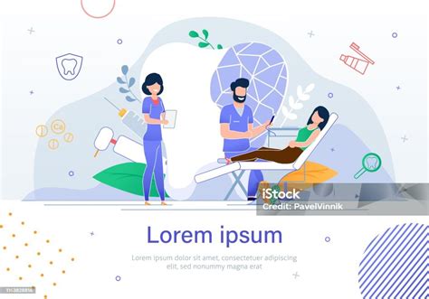 웹사이트 랜딩 페이지 배너 방문 치과 진료소 치과 의사에 대한 스톡 벡터 아트 및 기타 이미지 치과 의사 치아 건강 건강 진단 Istock