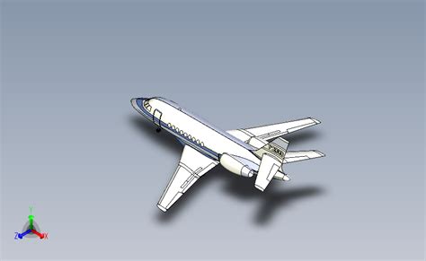 法国达索dassault猎鹰2000公务机三发喷气支线客机 Iges 模型图纸下载 懒石网