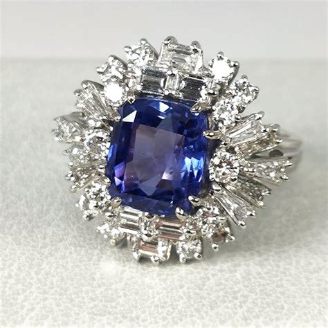 Ring 18 Kt White Gold 7 99ct Tw Tanzanite Diamond Natural Tanzanite 4 66cts Auction
