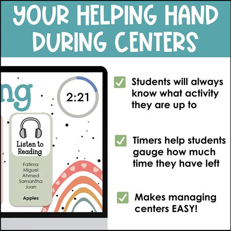 Boho Reading And Math Center Rotation Chart Slides With Visual Countdown Timers State Of The