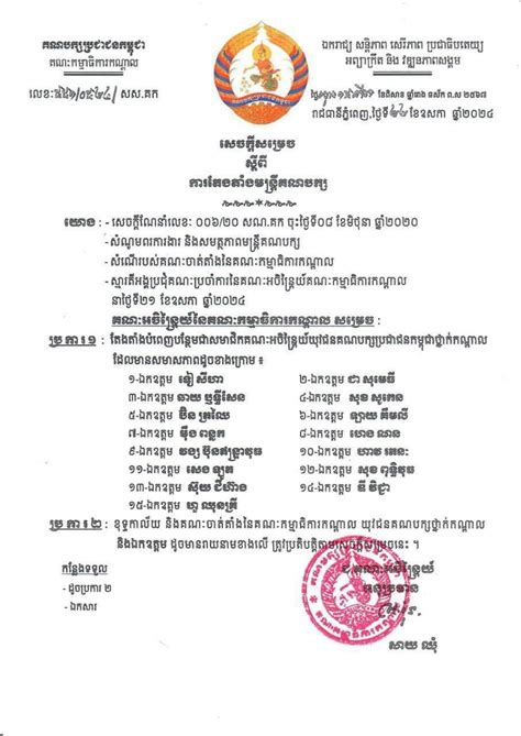 លោក ឌី វិជ្ជា និងមន្ត្រីវ័យក្មេង១៤រូបទៀត