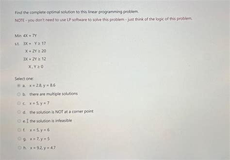 Solved Find The Complete Optimal Solution To This Linear Chegg