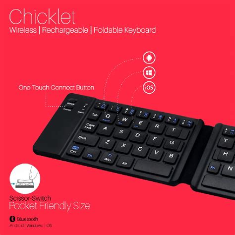 Buy Portronics Chicklet Bluetooth Foldable Keyboard For Android Windows Tablets And Ipads Power