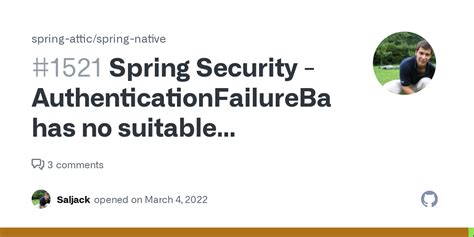 Spring Security AuthenticationFailureBadCredentialsEvent Has No Suitable Constructor Issue