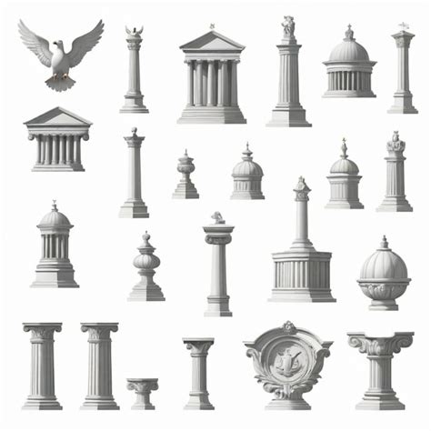 Premium Vector A Collection Of Columns And Columns From The