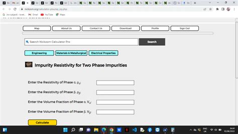 How To Calculate And Solve For Impurity Resistivity For Two Phase Impurities Electrical Properties