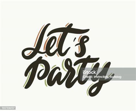 파티 서예 문구 타이포그래피 인사말 카드 또는 배너를 위한 크리에이티브 레터링 손으로 그린 디자인 요소 수 있습니다 파티에 대한 스톡 벡터 아트 및 기타 이미지 Istock