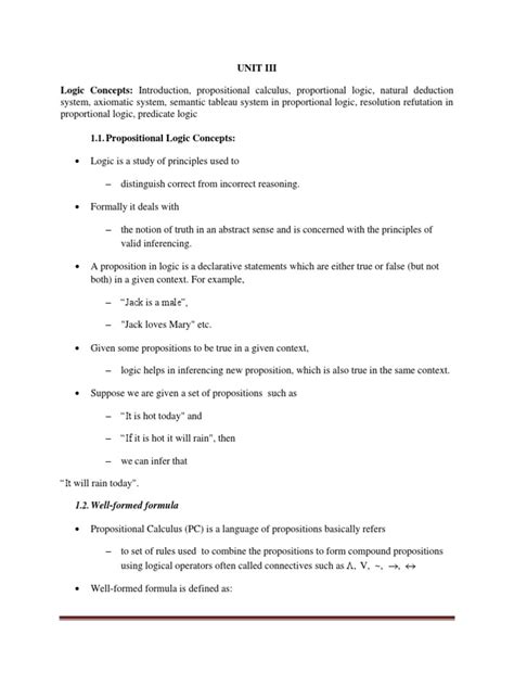 ai unit 3 download free pdf logic proposition