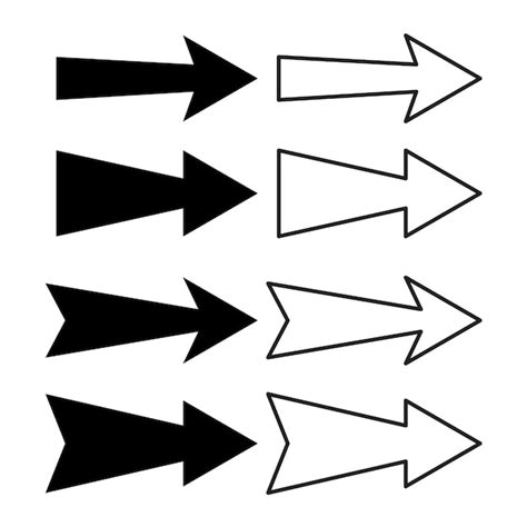 Premium Vector Set Of Black And White Arrow Icons Directional Symbols Vector Illustration Eps 10