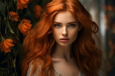 Premium Ai Image Attractive Woman With Redhead