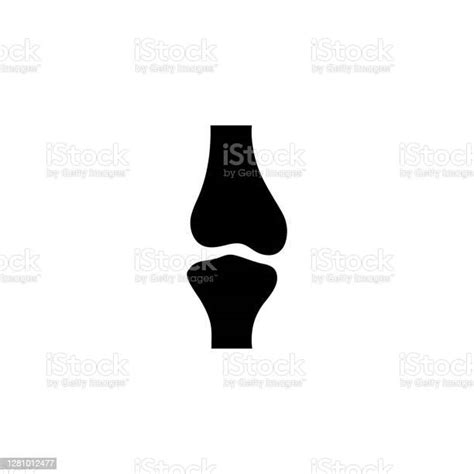 무릎 관절 인간의 뼈 관절 연골 플랫 벡터 아이콘 그림입니다 흰색 배경에 간단한 검은 기호 무릎 관절 웹 및 모바일 Ui 요소에 대한 인간 뼈 연골 기호 디자인 템플릿 건강