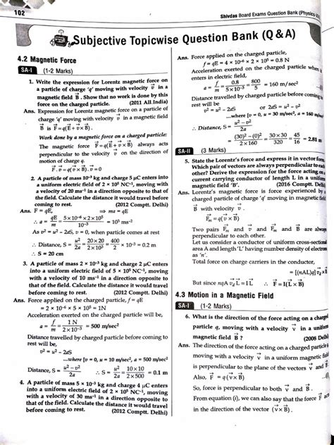Magnetic Questions Pdf Force Magnetic Field
