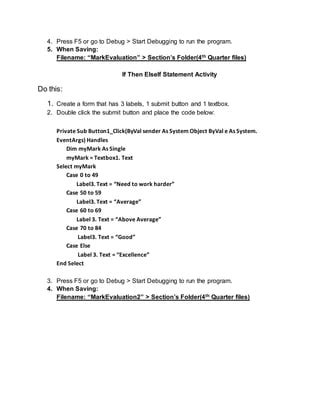 If Then Statement Activity DOCX