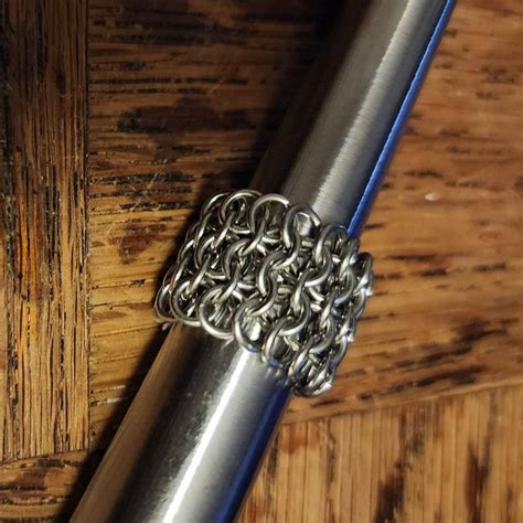 Wide Chainmail Ring Etsy