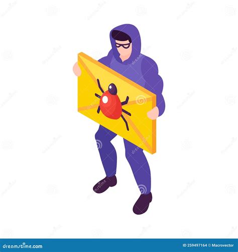 Isometric Hacker Concept Stock Vector Illustration Of Worm 259497164