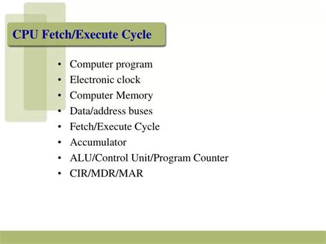 Ppt Cpu Fetchexecute Cycle Powerpoint Presentation Free Download Id5672727