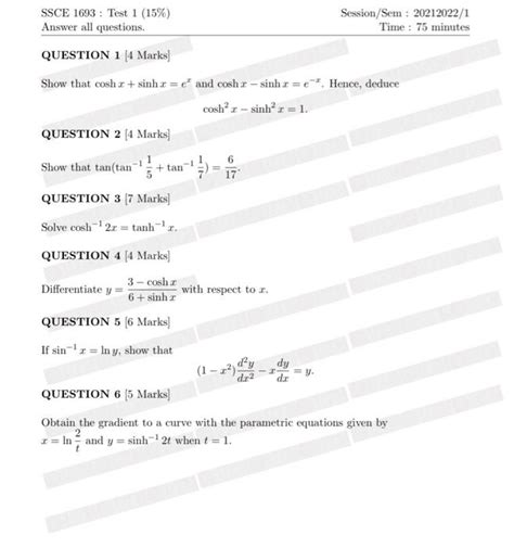 Solved Show That Coshx Sinhx Ex And Coshx−sinhx E−x Hence