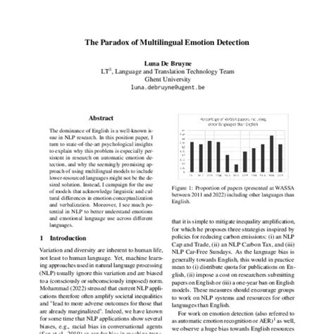 The Paradox Of Multilingual Emotion Detection Acl Anthology