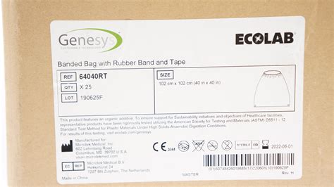 Microtek 64040rt Genesys Ecolab Banded Bag 40 X 40inch X Case Of 25