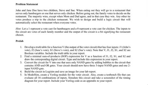 Solved Prelab 1 Develop A Truth Table For A Function V The