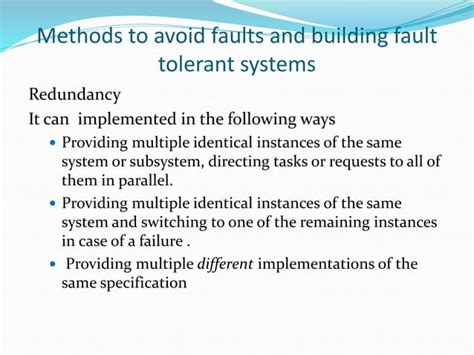 Fault Avoidance And Fault Tolerance Pptx