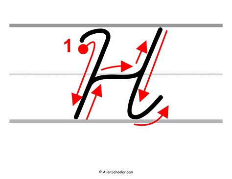 How To Write A Capital H In Cursive With Arrows Alien Schooler