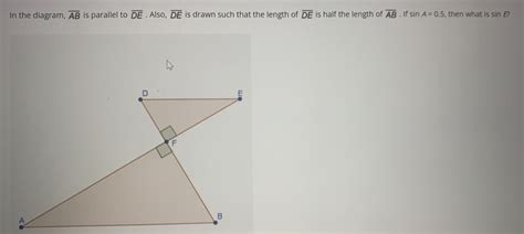 Solved In The Diagram Overline Ab Is Parallel To Overline De Also Overline De Is Drawn Such