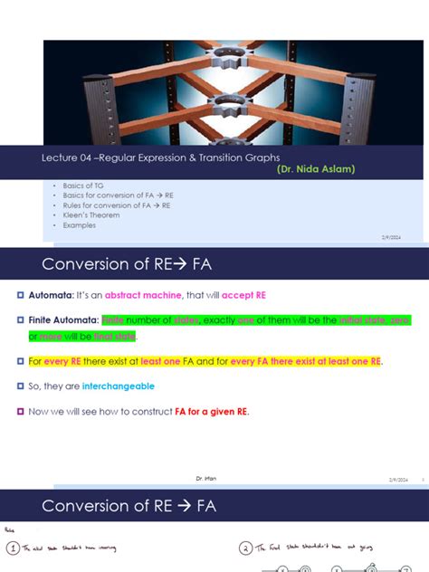 Lecture 04 Transition Graphs Fa And Regular Expression 2024 2 Pdf