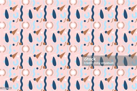 추상적인 이음새가 없는 패턴 디자인 손으로 그린 다양한 모양과 낙서 물건 0명에 대한 스톡 벡터 아트 및 기타 이미지 0명 구아슈 귀여운 Istock